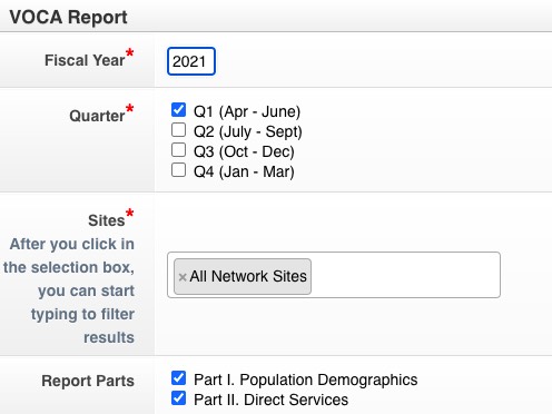 Simplified VOCA Reporting for Non-Profits